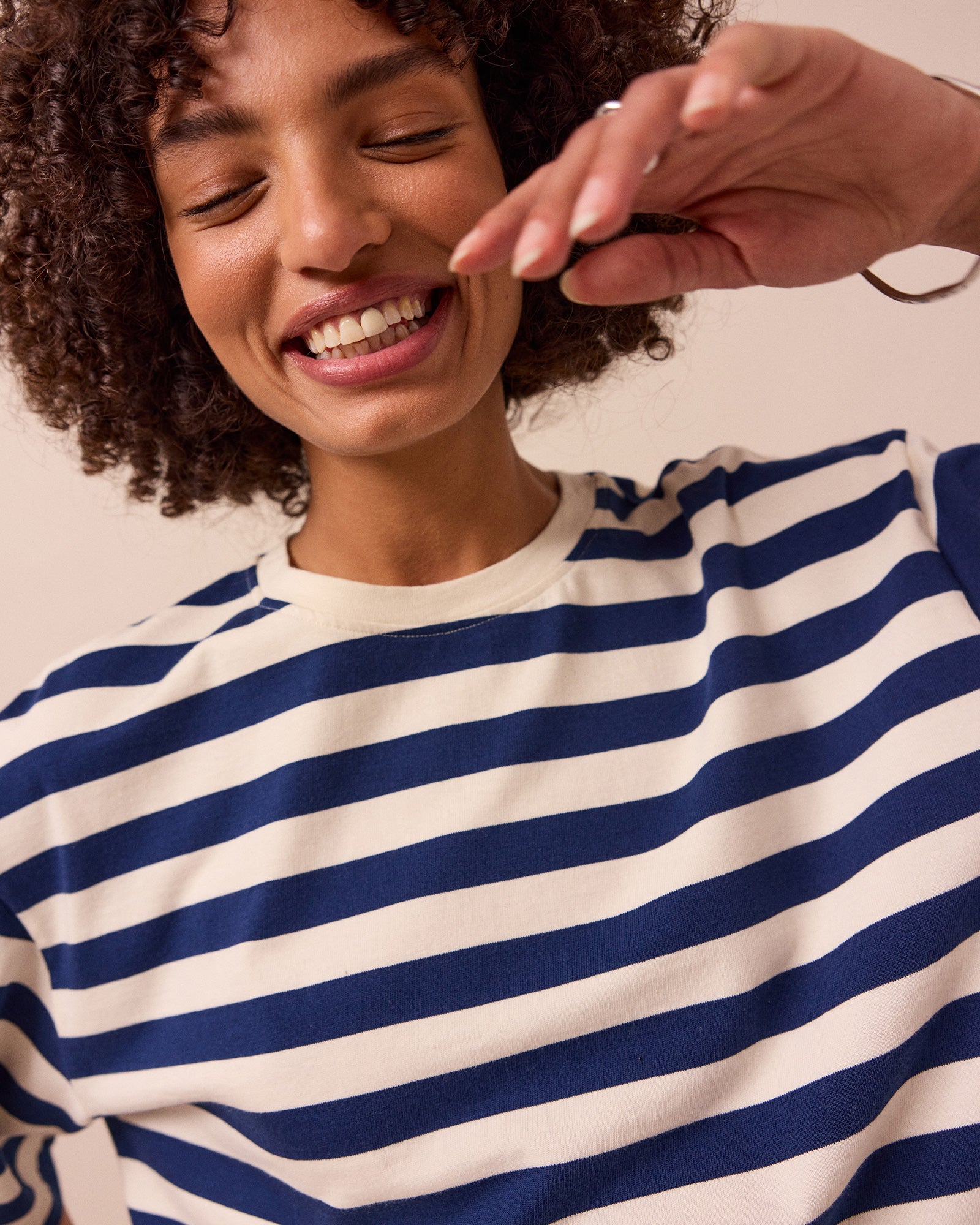 Nova Ecru & French Navy Stripe Jersey T-Shirt – Beyond Nine