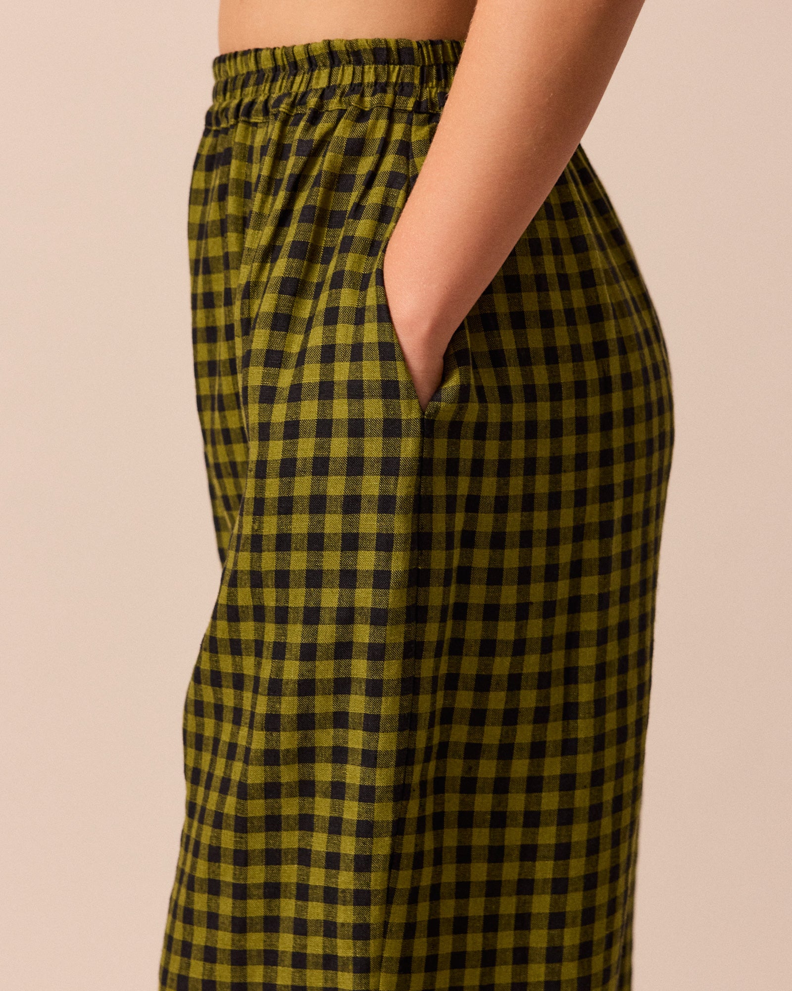 Mabel Green Gingham Linen Trousers – Beyond Nine