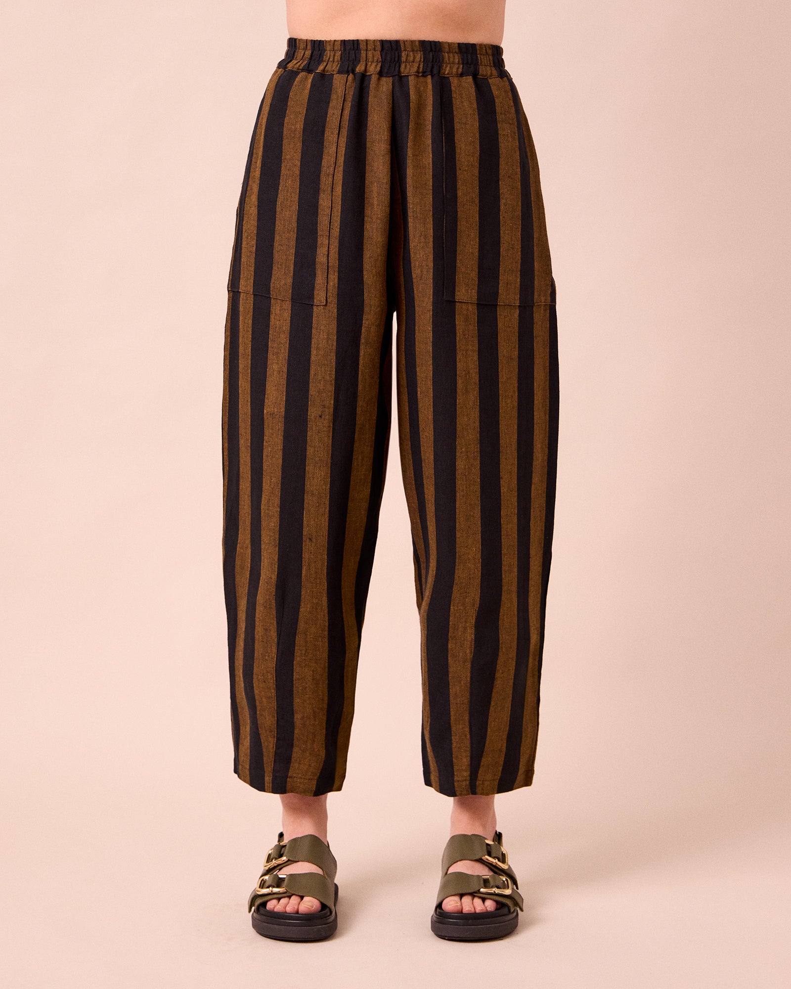 Huxley Rust & Black Stripe Linen Trousers – Beyond Nine