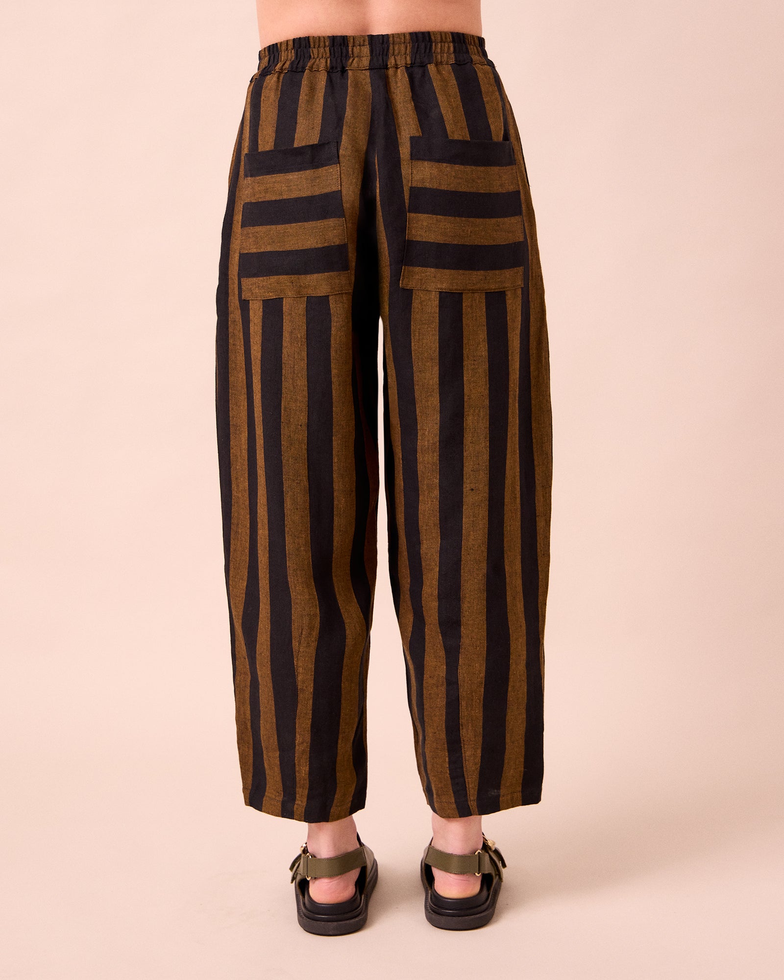 Huxley Rust & Black Stripe Linen Trousers – Beyond Nine