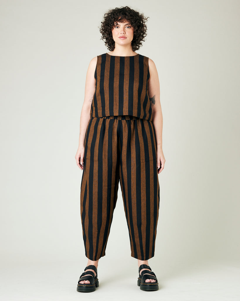 Huxley Rust & Black Stripe Linen Trousers – Beyond Nine