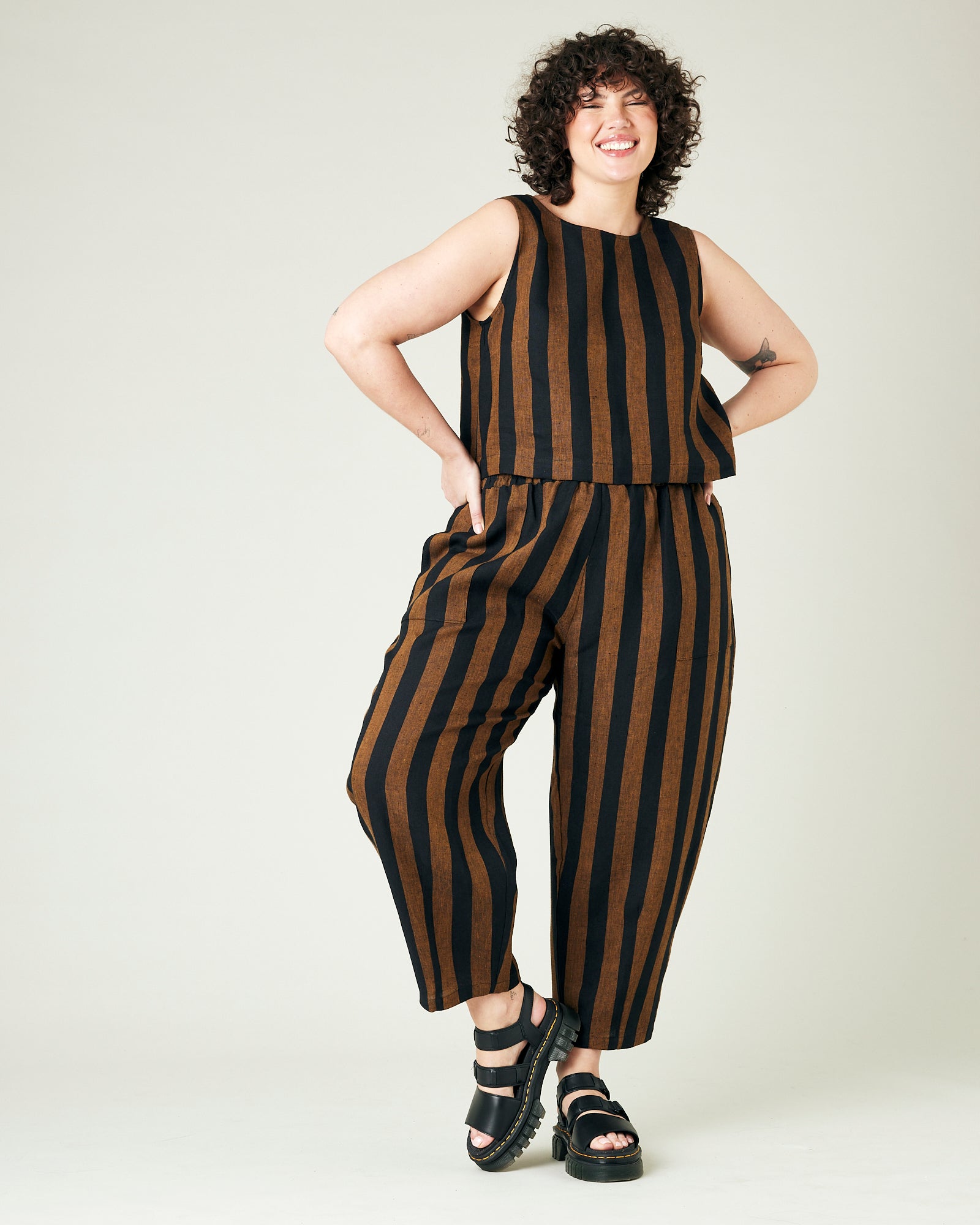 Huxley Rust & Black Stripe Linen Trousers – Beyond Nine