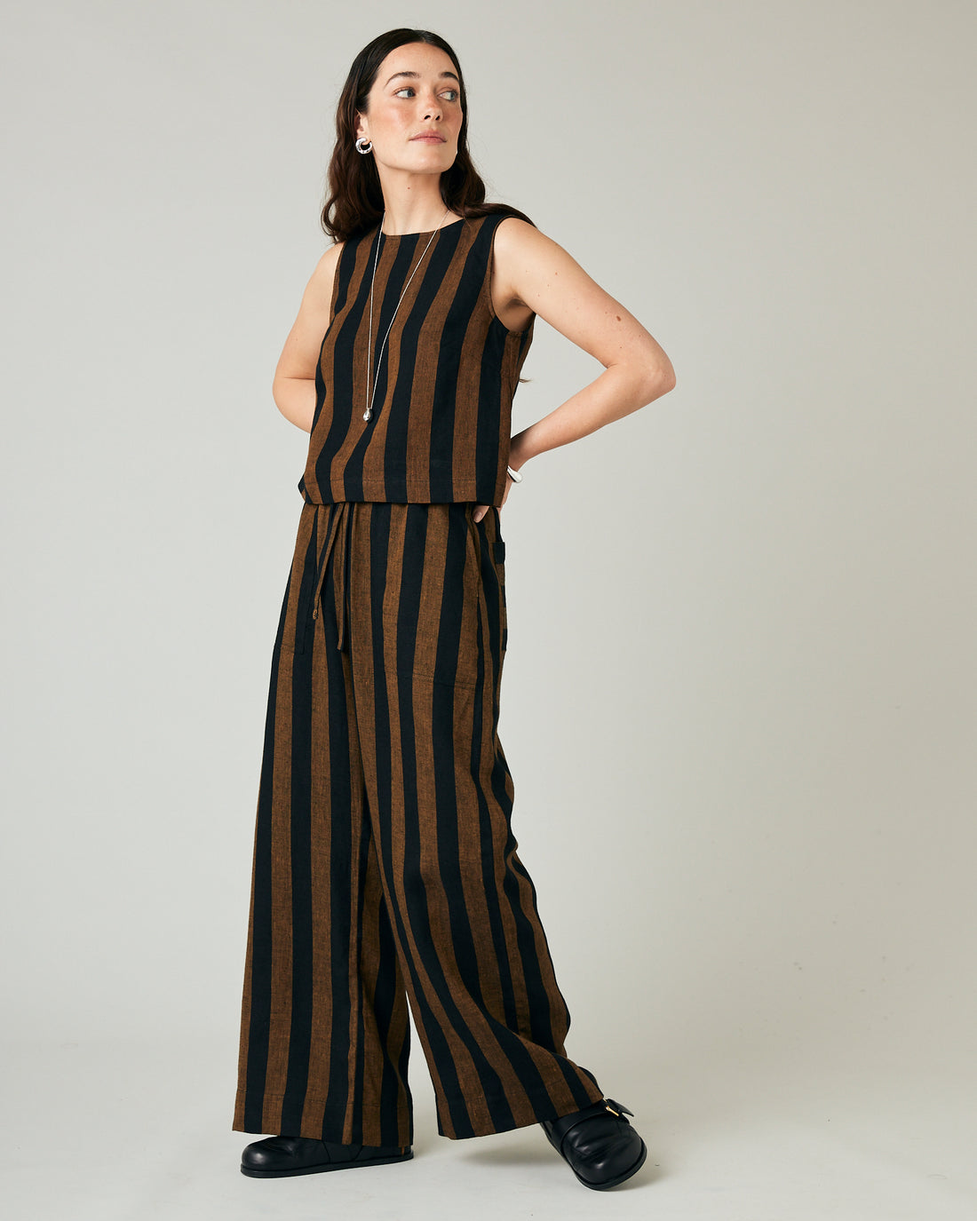 Huxley Rust & Black Stripe Linen Trousers – Beyond Nine