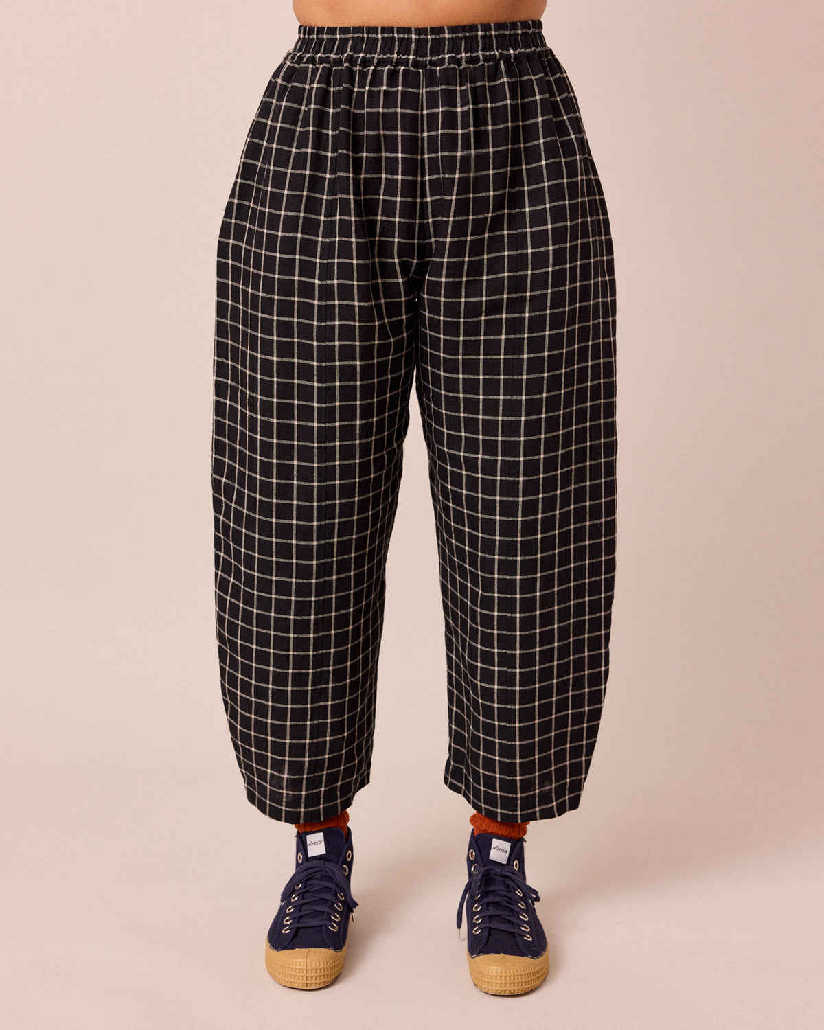 Mabel Black Grid Linen Trousers – Beyond Nine