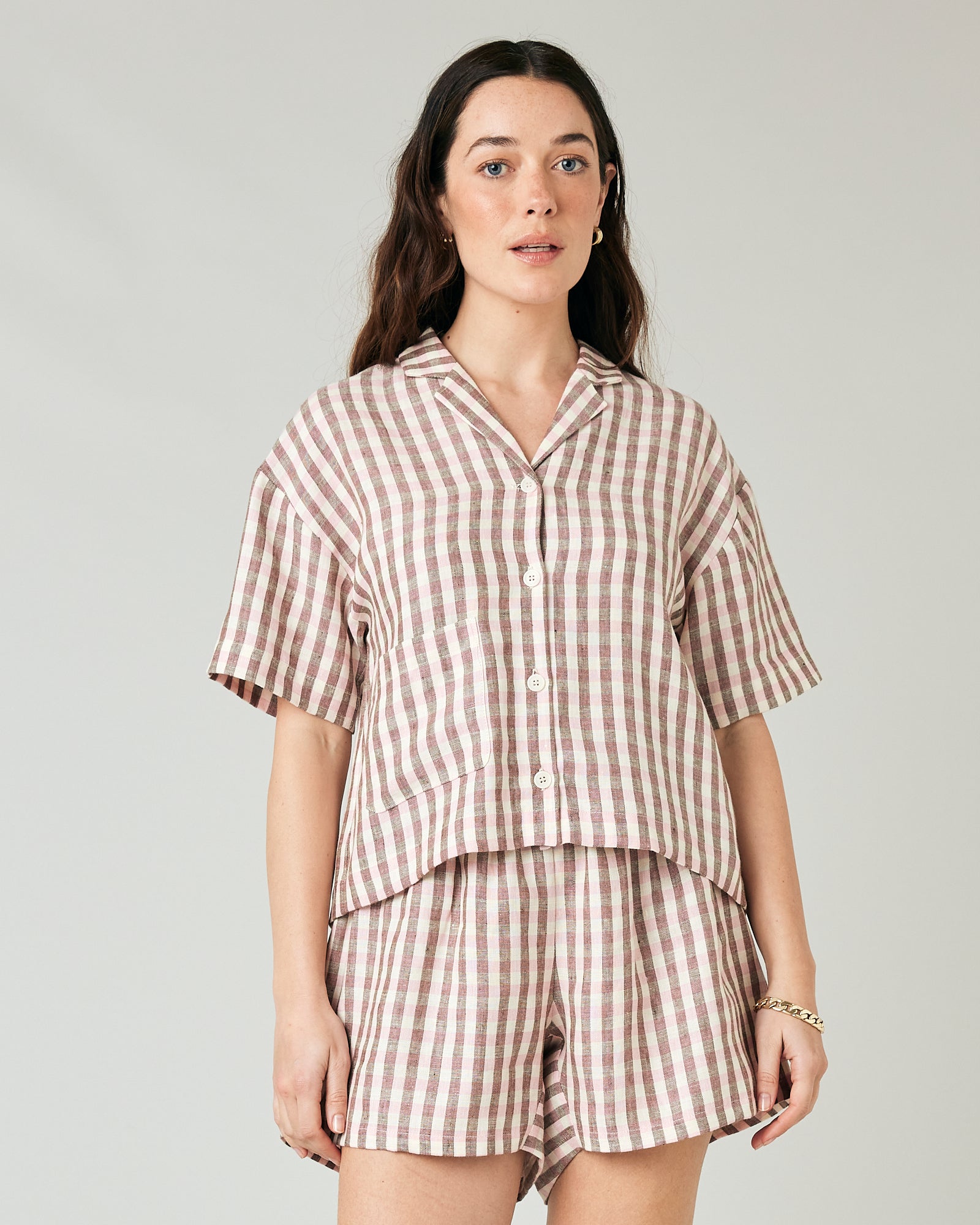 Wear Anywhere Neapolitan Check Linen Top – Beyond Nine