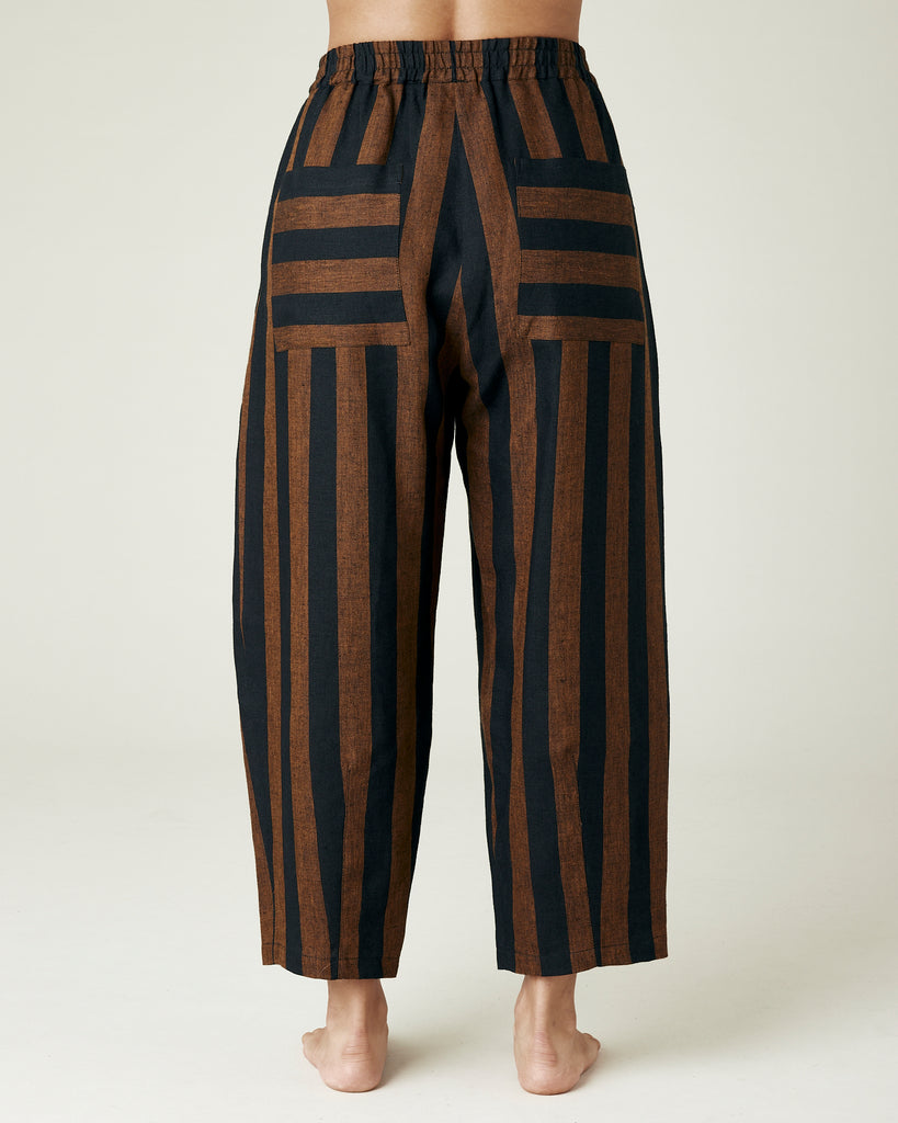 Huxley Rust & Black Stripe Linen Trousers – Beyond Nine
