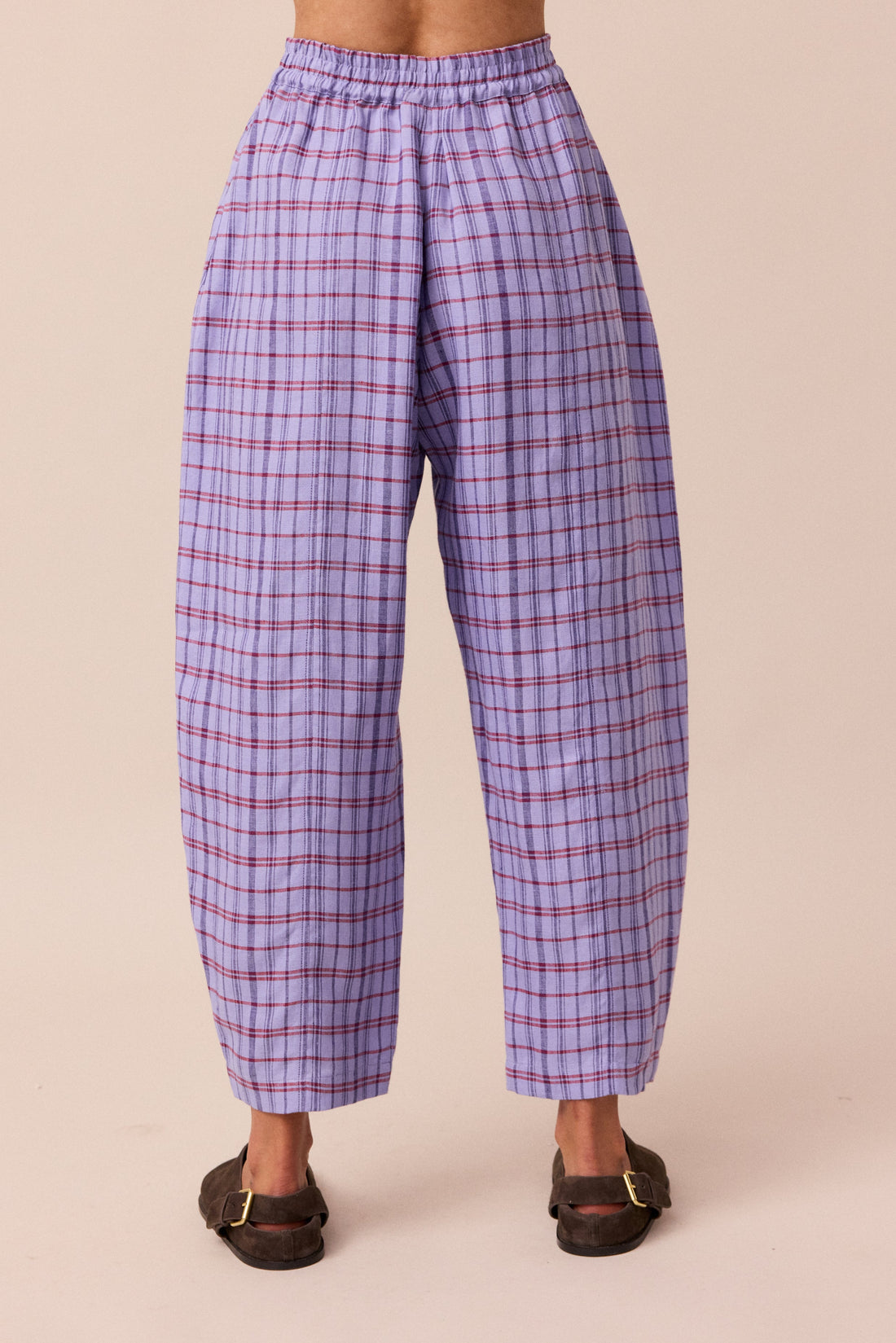 Mabel Parma Violet Plaid Linen Trousers – Beyond Nine